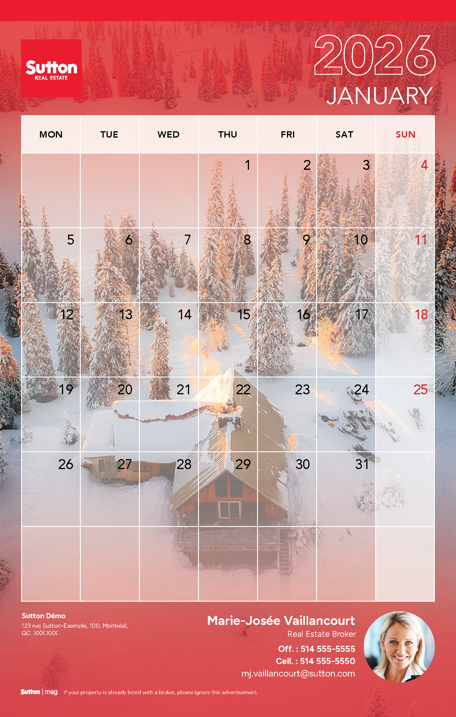 Calendar 2026 - 5x8 Inches | Sutton Mag