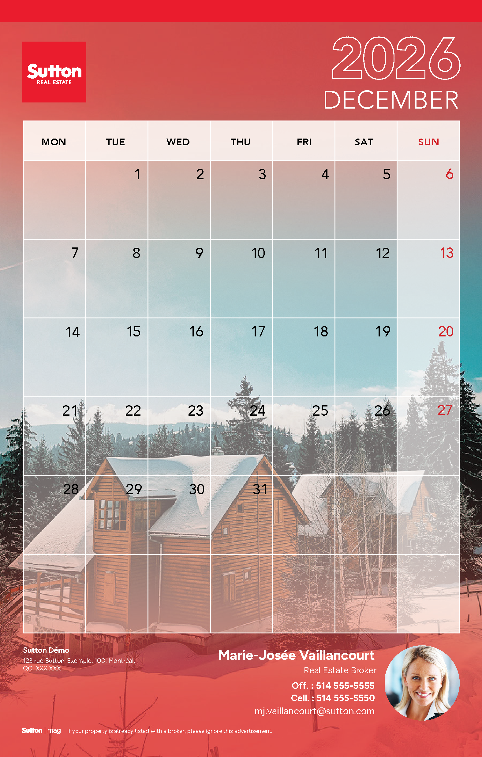 Calendar 2026 - 5x8 Inches | Sutton Mag